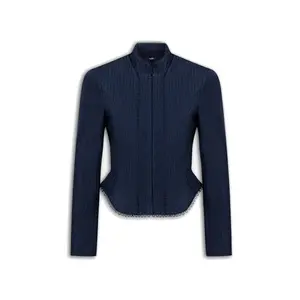 NOCTURNE Loop Trim Peplum Jacket