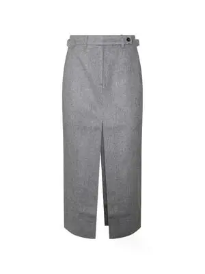 Co Tailored Pencil Midi Skirt - Grey