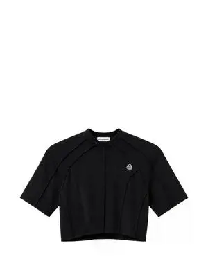 ESTER MANAS Exposed-seam Logo-patch Top - Black