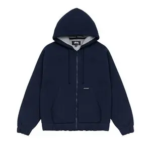 StÜssy Bonded Jersey Zip Hoodie 'navy - Blue