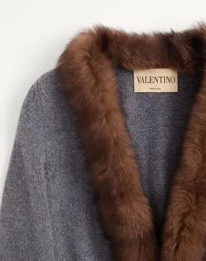 Valentino Garavani Cashmere Jacket With Shearling Trim