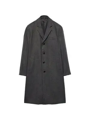 Prada Chest-pocket Single-breasted Coat - Grey