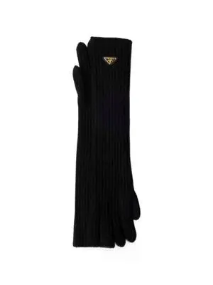 Prada Wool Knit Gloves - Black