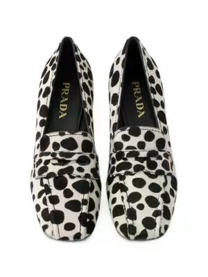 Prada Printed Calf Hair Leather Loafers