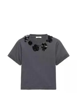 Prada Garment-dyed, Distressed Jersey T-shirt - Grey
