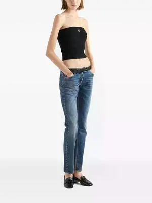 Prada Logo-patch Bandeau Top