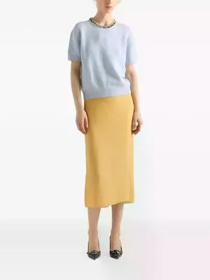 Prada Triple-chiffon Midi Skirt - Yellow