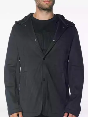 Armani Exchange Ribbed Hooded Jacket - Blue