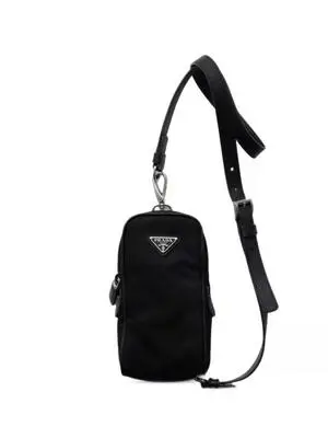 Prada Logo-plaque Shoulder Bag - Black
