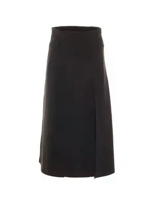 RUE DU BAC Split-detail Zip-fastening Midi Skirt - Black