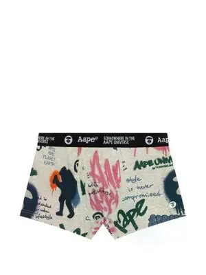 AAPE BY *A BATHING APE Moonface Graffiti-print Boxer Shorts