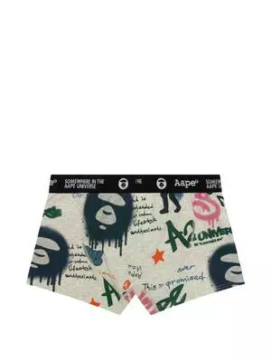 AAPE BY *A BATHING APE Moonface Graffiti-print Boxer Shorts
