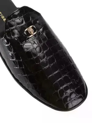 Kurt Geiger Savoy Croc-embossed Slippers