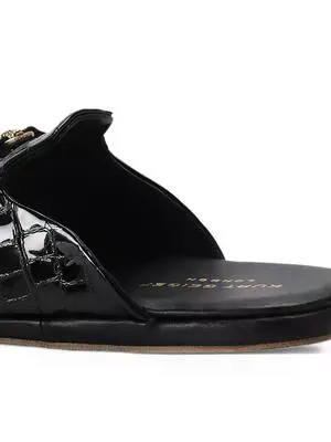 Kurt Geiger Savoy Croc-embossed Slippers