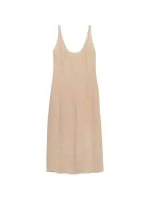 Prada Embroidered Triple-chiffon Dress - Neutrals