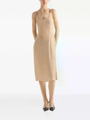 Prada Embroidered Triple-chiffon Dress