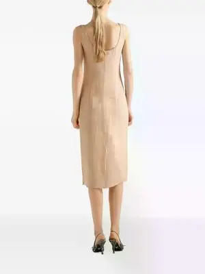 Prada Embroidered Triple-chiffon Dress