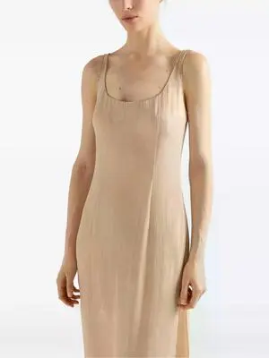 Prada Embroidered Triple-chiffon Dress