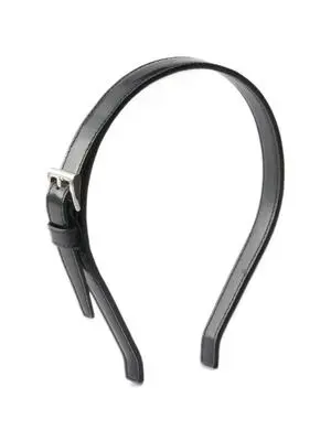 Prada Brushed Leather Headband - Black