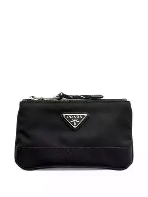 Prada Re-nylon And Saffiano Mini Pouch - Black