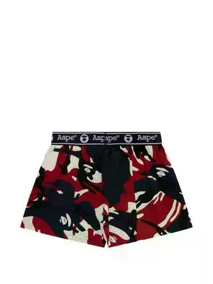 AAPE BY *A BATHING APE Moonface Logo Camouflage-print Boxers - Red