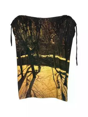 AGNES B. Photo-print Sleeveless Top - Black