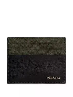 Prada Logo-plaque Leather Card Holder - Black