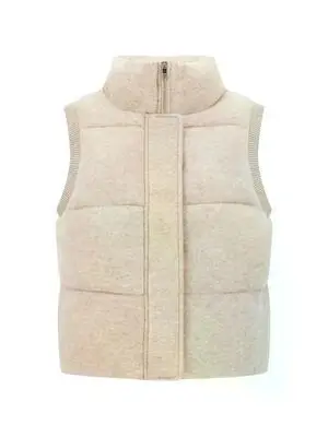 Hugo Padded Gilet In Virgin Wool And Cashmere - Neutrals