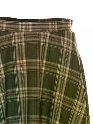 RUE DU BAC Check-print Midi Skirt