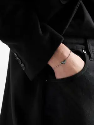 Prada Logo-plaque Bracelet - Silver