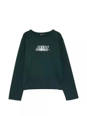AGNES B. Logo-print Long-sleeve T-shirt - Green