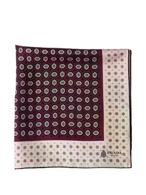 Prada Printed Silk Twill Scarf 55 - Purple