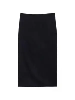 Prada Double-cashmere Midi Skirt - Blue