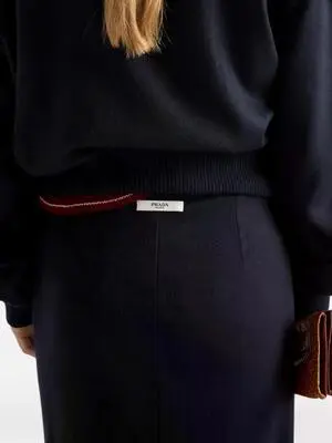 Prada Double-cashmere Midi Skirt