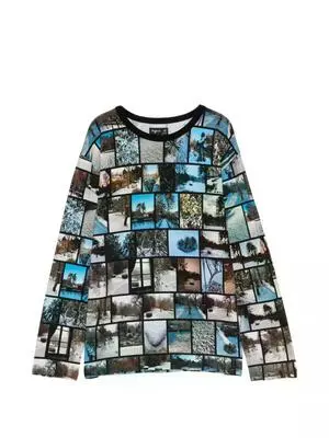 AGNES B. Photographic-print Long-sleeve T-shirt - Blue