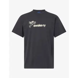 AWAKE NY Angelic Logo-print Cotton T-shirt - Black
