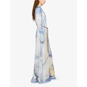 Zimmermann Clash Sail Sheath Graphic-print Woven Maxi Dress