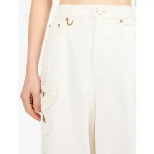 Zimmermann Applique Relaxed-flare Denim Jeans