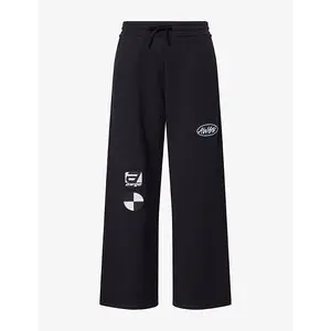 AWGE Graphic-print Relaxed-fit Cotton Jogging Bottoms - Black