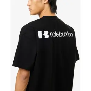 COLE BUXTON Icon Logo Short-sleeve Cotton T-shirt - Black