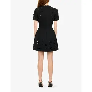 Oddmuse Applique Embellished Cotton-blend Mini Dress