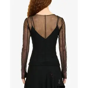 MARC LEBIHAN Top Pince Croix Tulle Top