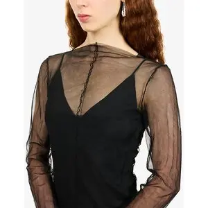 MARC LEBIHAN Top Pince Croix Tulle Top