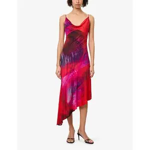 RAT AND BOA Marcela Cowl Neck Woven Midi Dress
