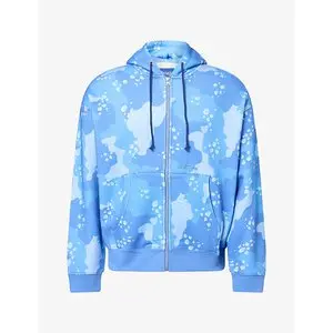 AWAKE NY Camo Crown Logo Zip Cotton Hoody - Blue