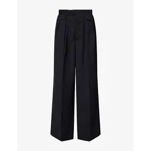 Issey Miyake Honest Wide-leg Wool Blend Trousers - Black