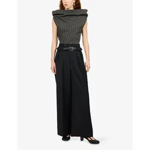 Issey Miyake Honest Wide-leg Wool Blend Trousers