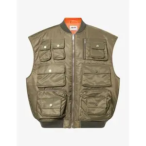 AWGE Multi Pocket Hunter Woven Gilet - Olive