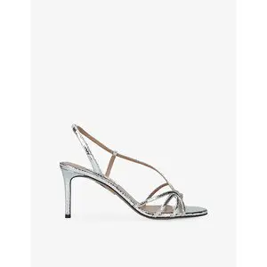 AQUAZZURA Talk To Me 75 Leather Slingbacks - Silver