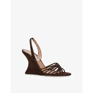 AQUAZZURA Serenity 95 Suede Slingback Wedges